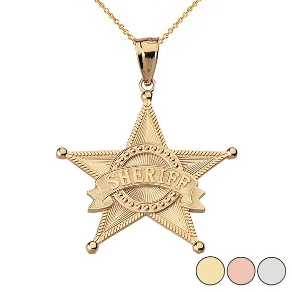Element Shine | Jewelry | K Solid Gold Star Sheriff Badge Public Public ...